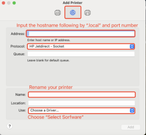 Step2: How to Add Printer to Computer Manually via Hostname (Mac ...